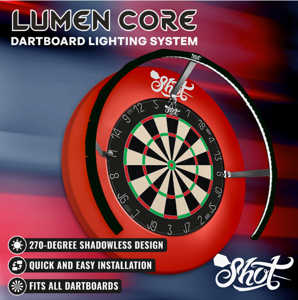 Shot LumenCore Dartboard Lighting | 270° LED Board Light – The Snooker Shop